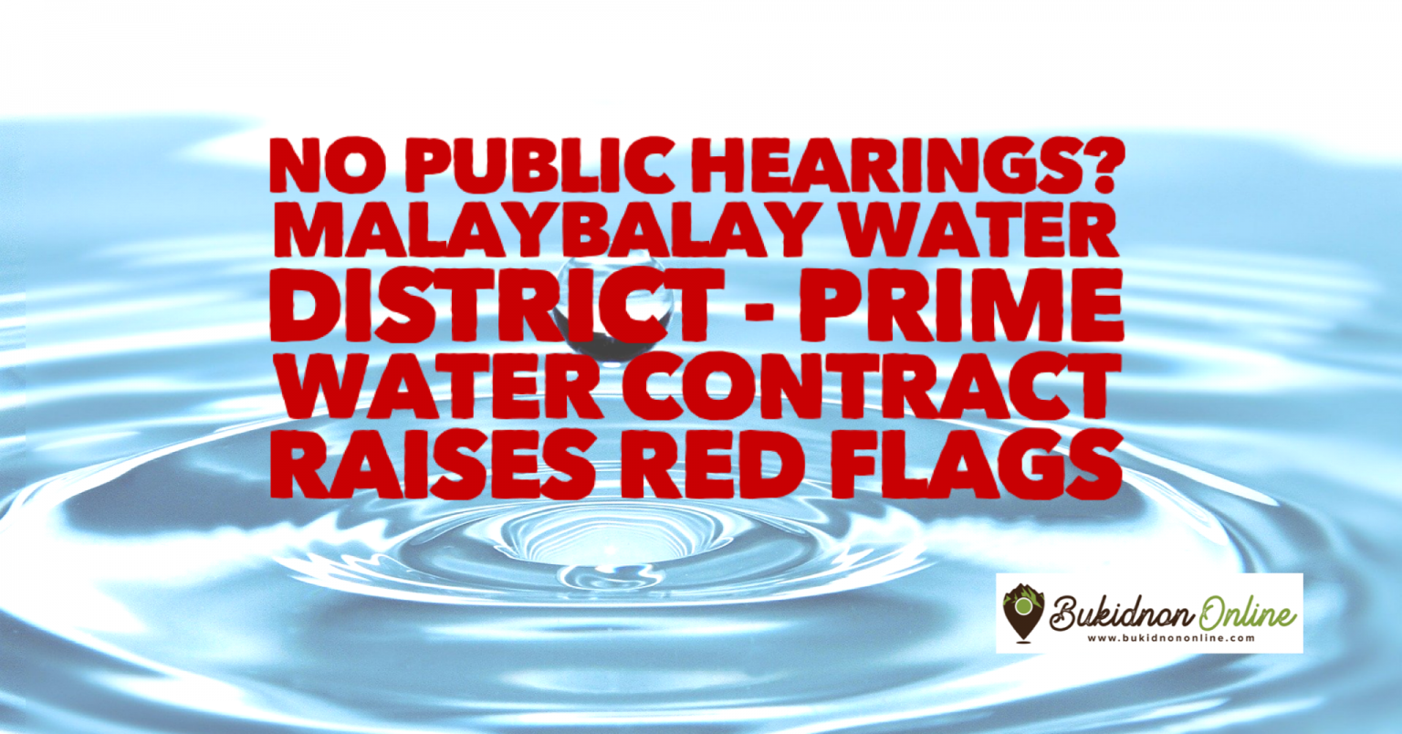 Alarms raised on Malaybalay Water District - Prime Water deal, public ...